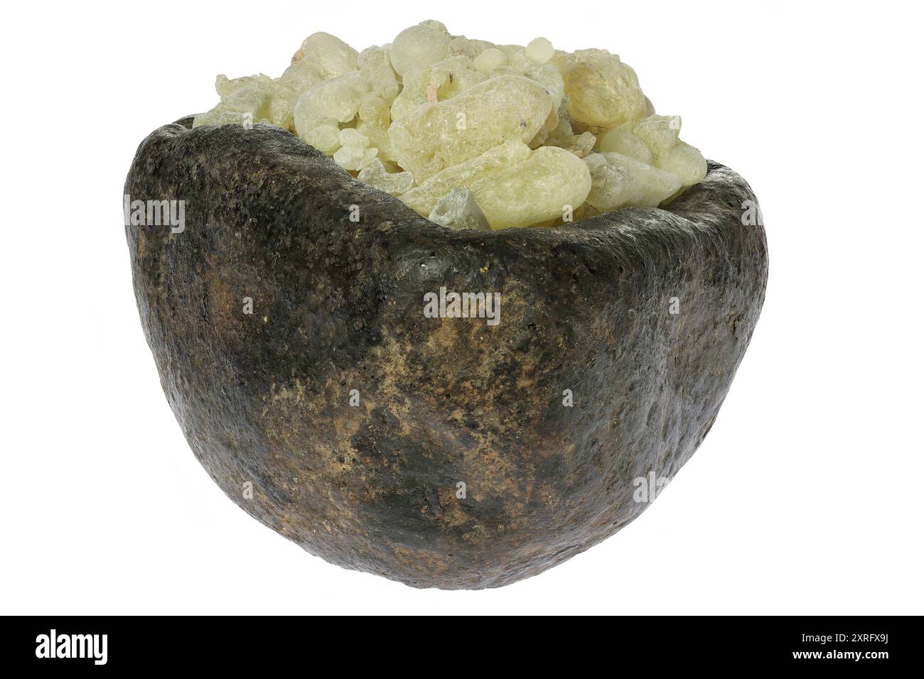 Al-Hojari Boswellia sacra frankincense resin from Oman in a stone bowl ...