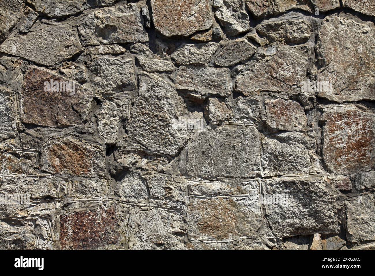 Granite wall, background. Surface of stone structure built of granite ...