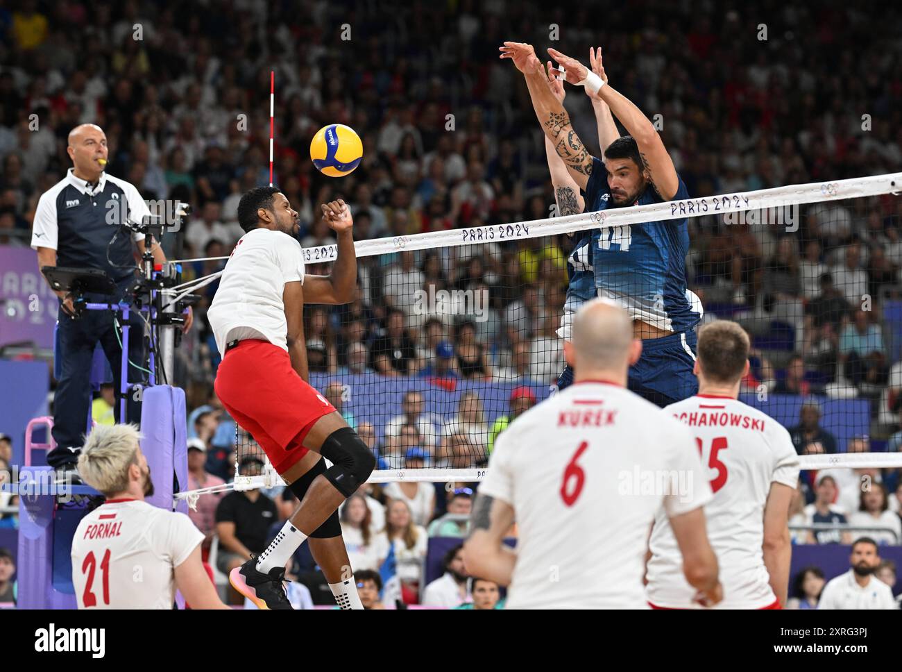 Wilfredo Leon Venero of Poland and Antoine Brizard, Nicolas Le Goff of ...