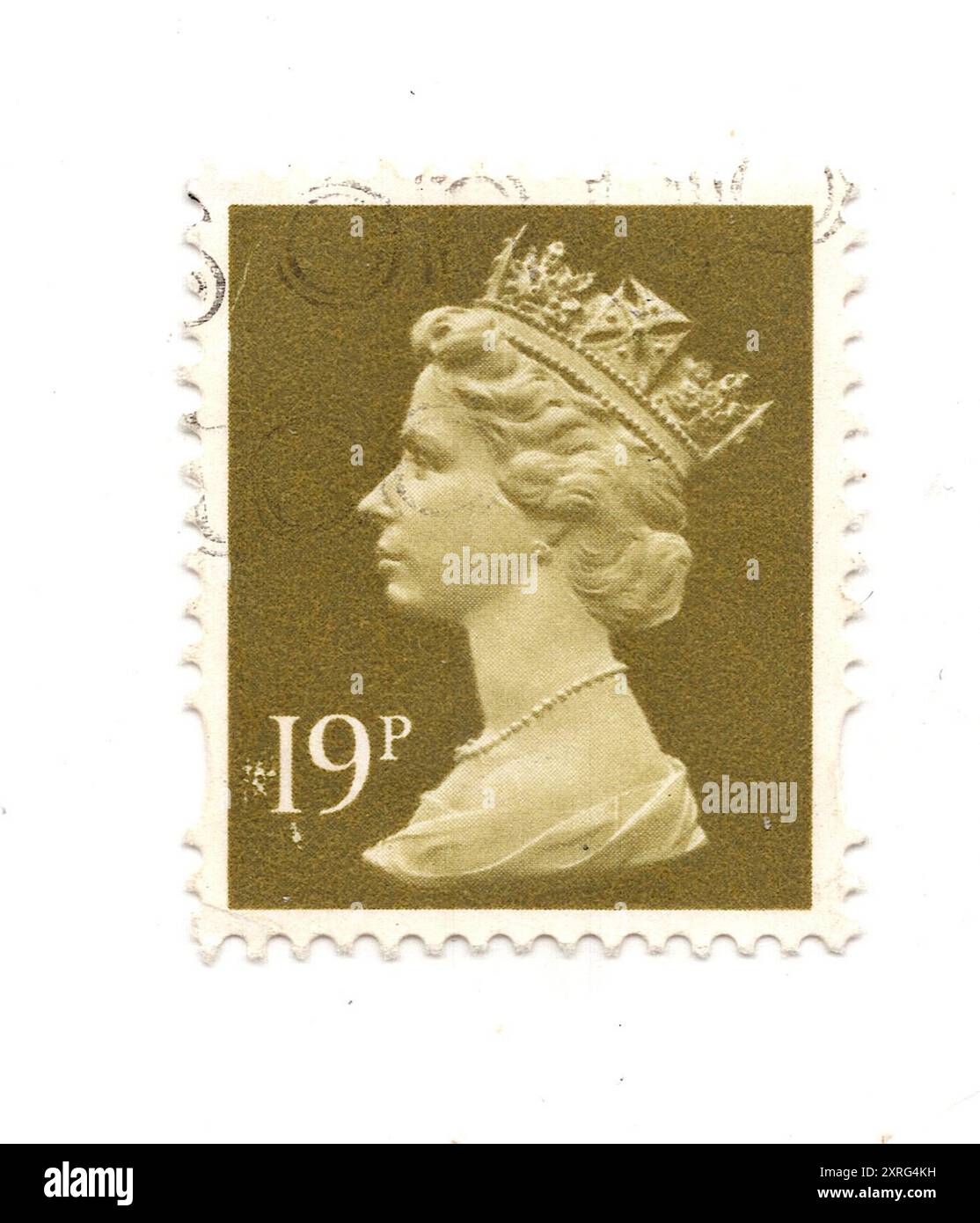 A vintage Queen Elizabeth II postage stamp from Great Britain on a ...