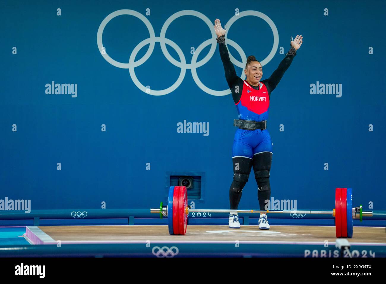 Paris, France 20240810. Solfrid Koanda competes in the women's 81 kg ...