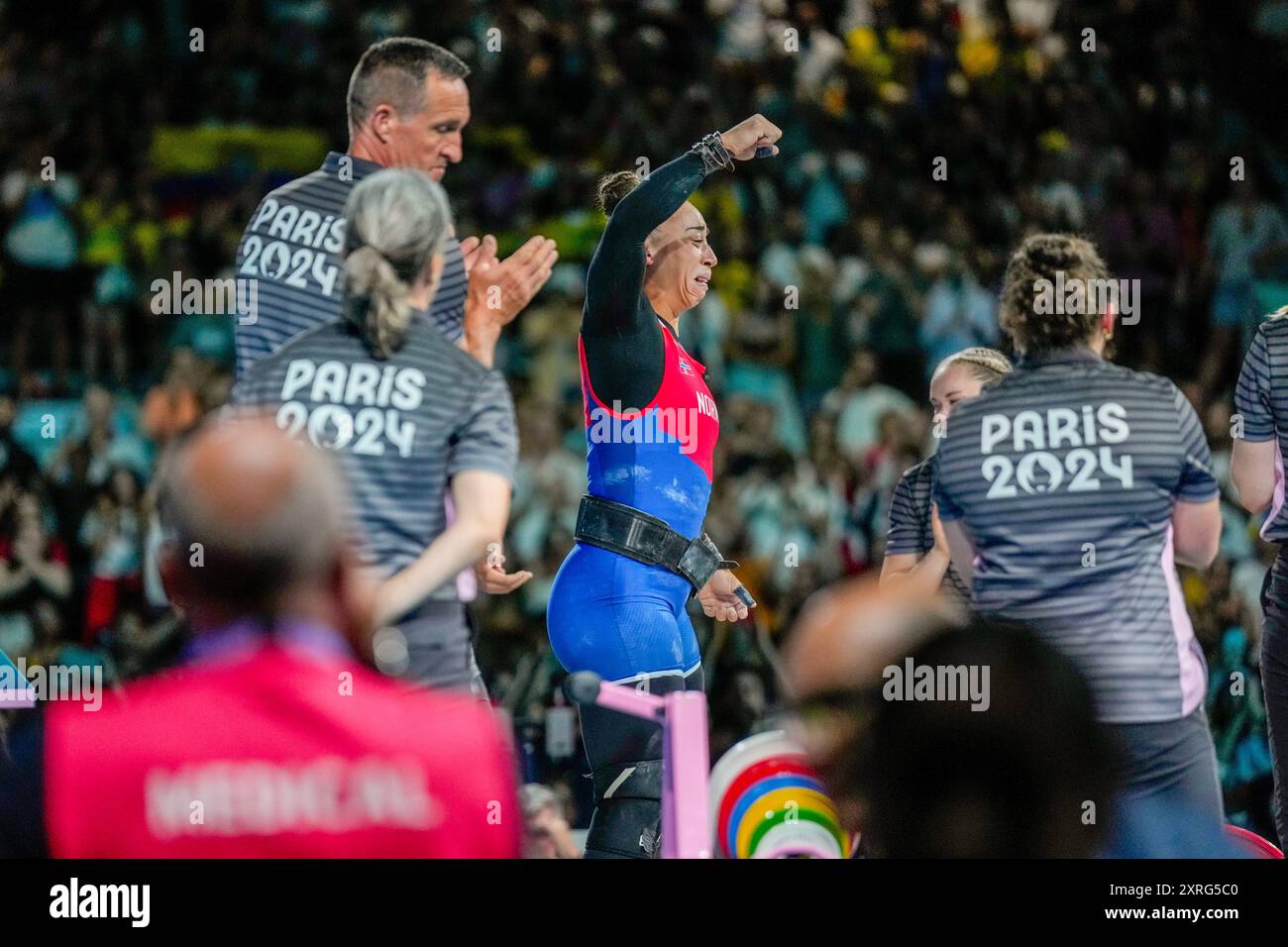 Paris, France 20240810. Solfrid Koanda after the victory in the women's ...