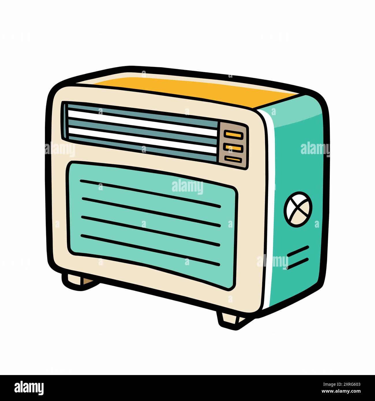 Hand drawn electric heater. Cartoon style vector illustration Stock ...