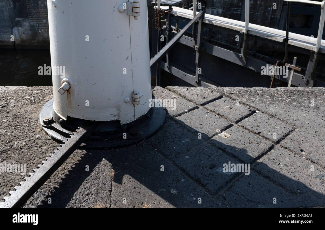 Drive mechanism of lock gates with a rack rod in the 'Lemstersluis ...