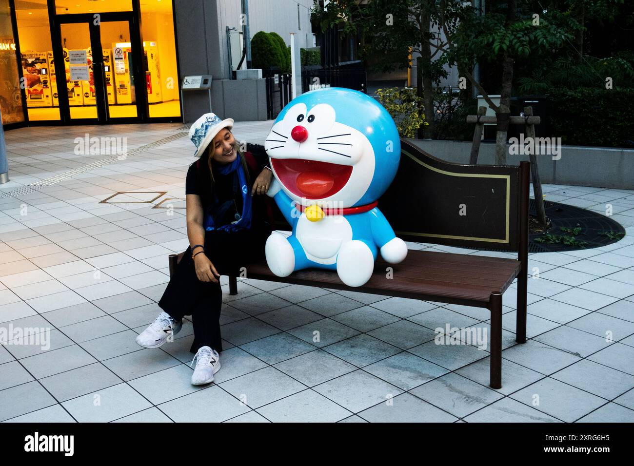Traveler thai women people travel visit and sitting on wooden bench ...