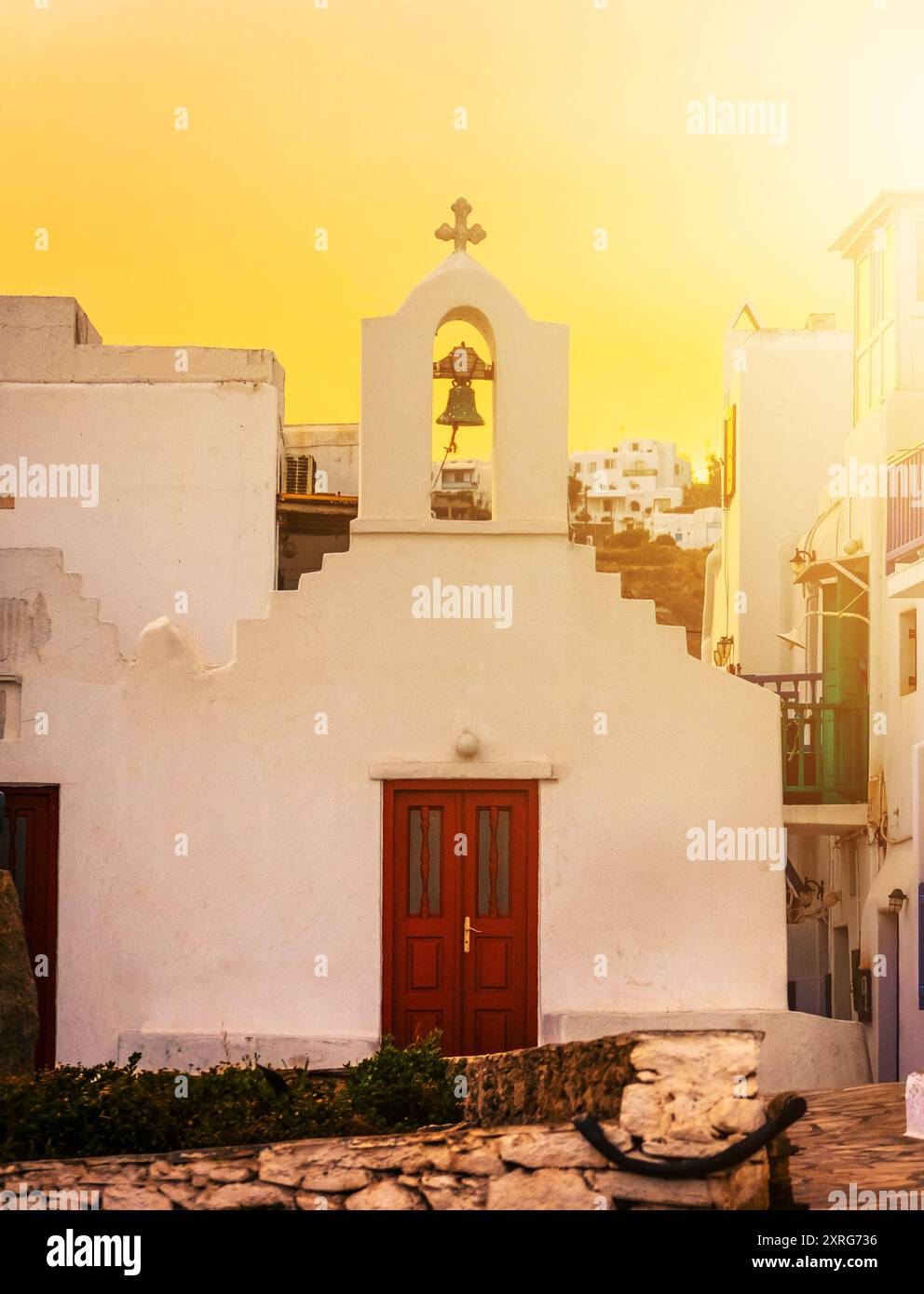 Traditional greek church at sunset hi-res stock photography and images ...