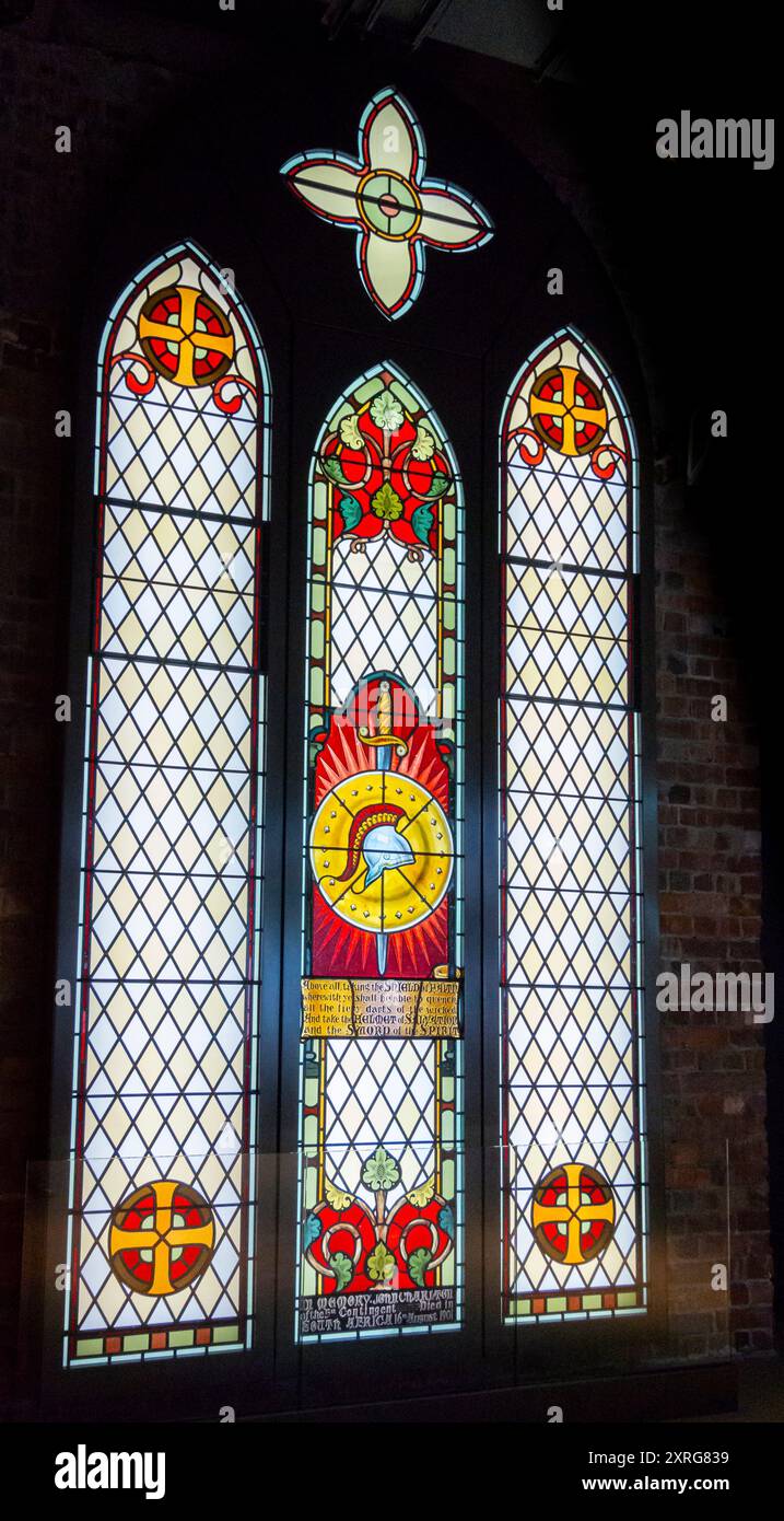 The Boer War memorial window inside The Shrine of Remembrance war ...