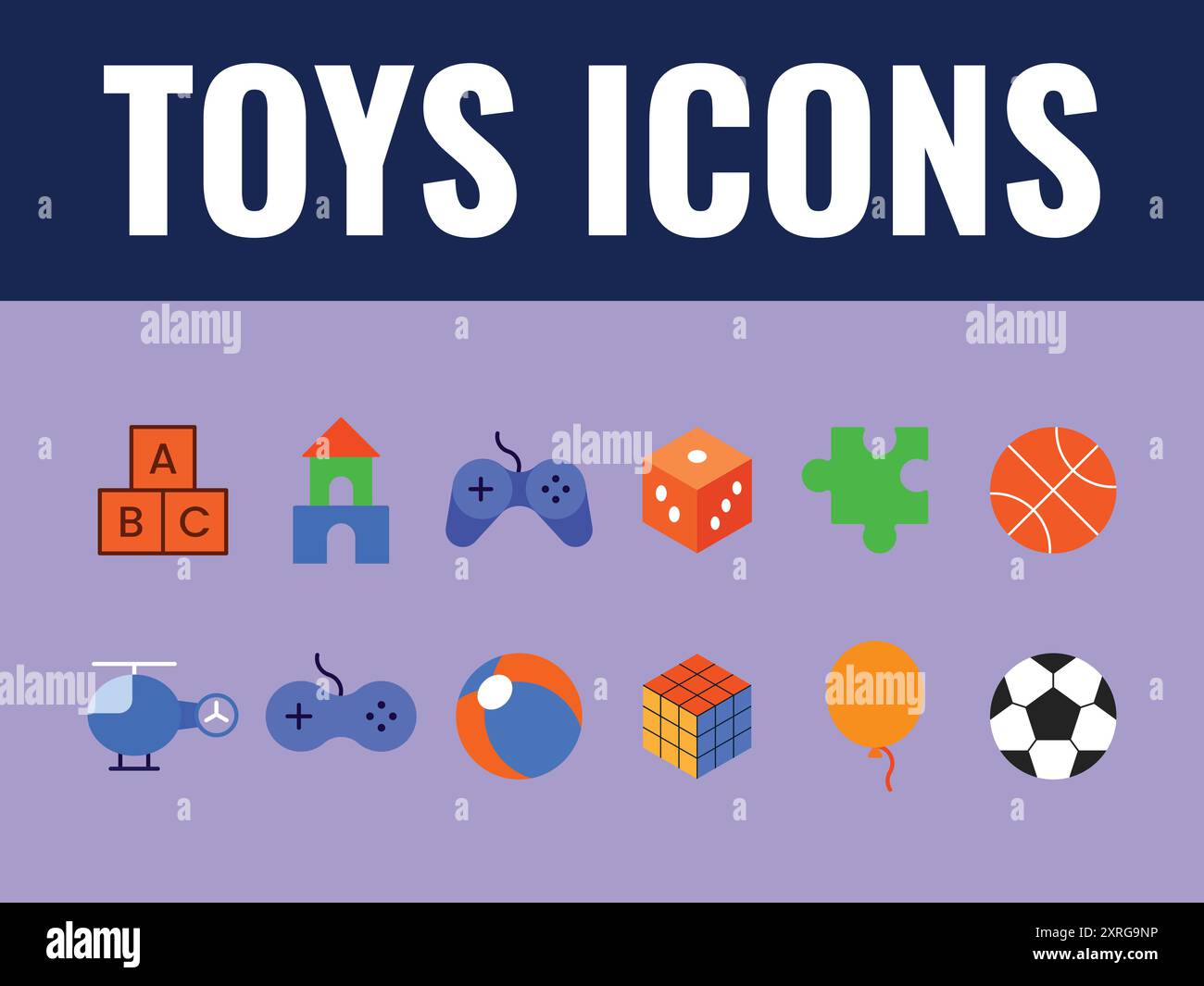 Children's Toys Icon Set. toys icons vector. toddler toys vector icons ...