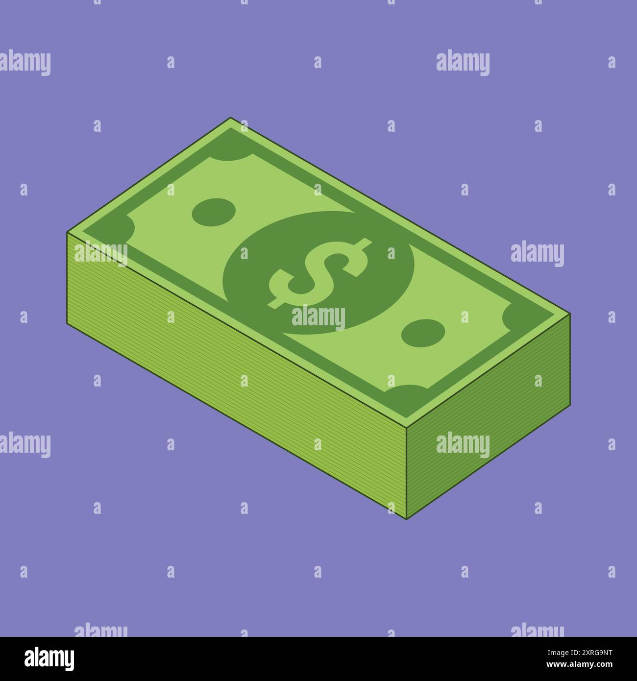 Dollar Money Brick Vector Illustration. Dollar Bill note money. us ...