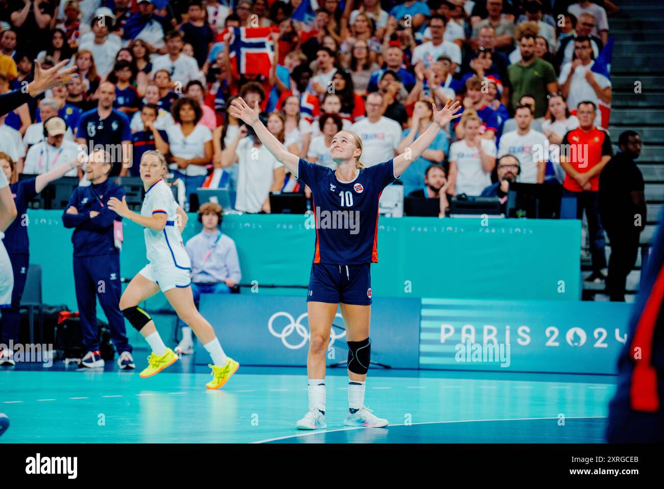 Lille, France 20240810. Stine Bredal Oftedal in the women's handball ...