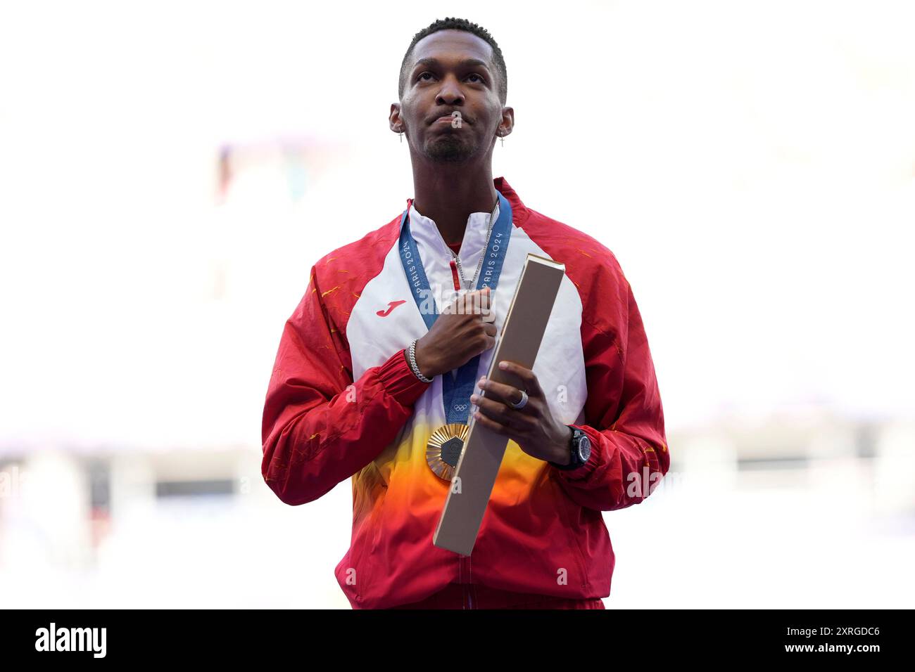 Men's triple jump gold medalist, Jordan Alejandro Diaz Fortun, of Spain ...