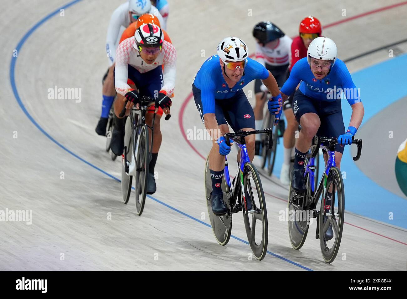 Parigi, France. 10th Aug, 2024. Simone Consonni, Elia Viviani during ...