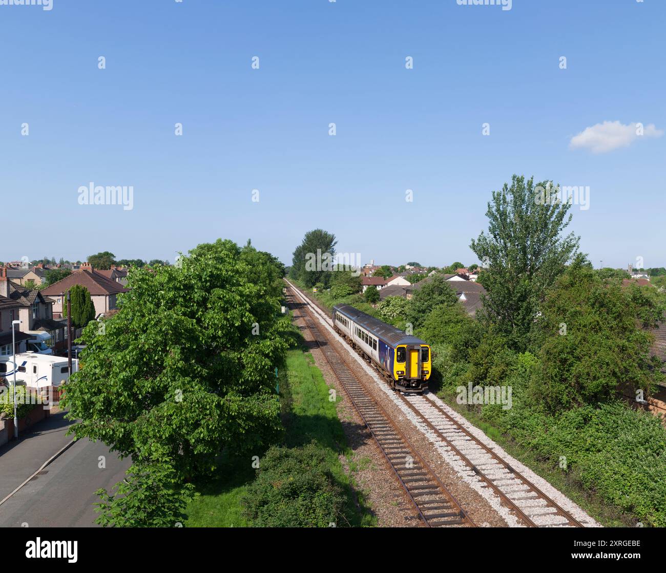 Northern Rail class 156 diesel multiple unit train 156490 on the Morecambe branch line railway ...