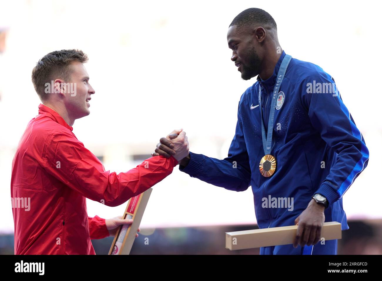Men's 400-meter hurdles gold medalist, Rai Benjamin, of the United ...
