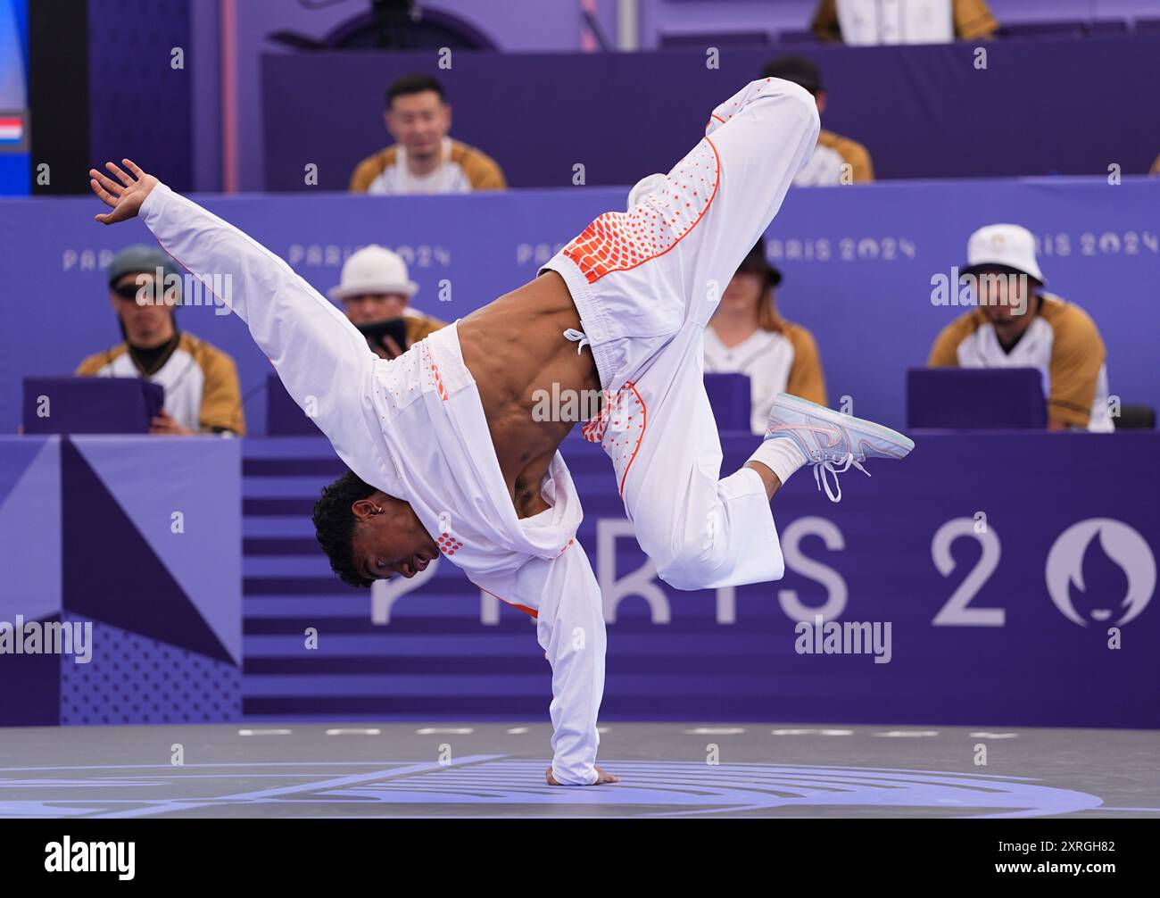 Lee (Netherlands) competes during the B-Boys Round Robin Group C fight ...