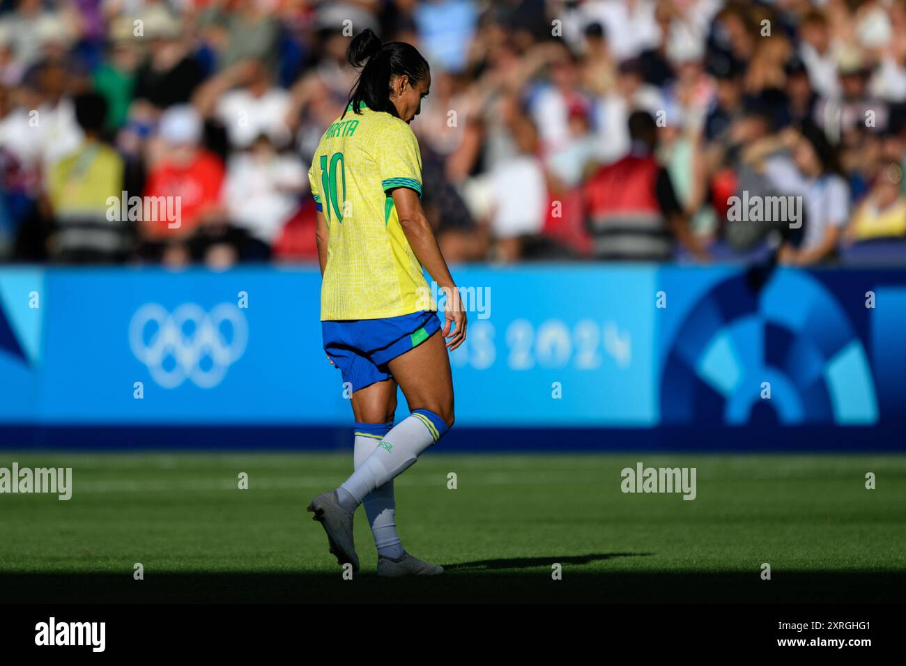 Marta of, Brazil. , . looks dejected in the women's football final ...