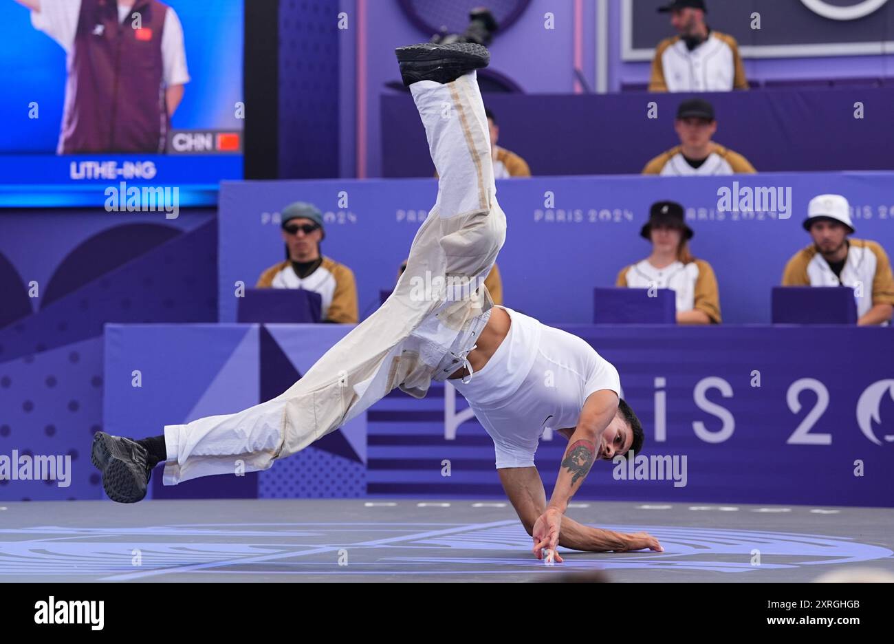 Victor (United States of America) competes during the B-Boys Round ...