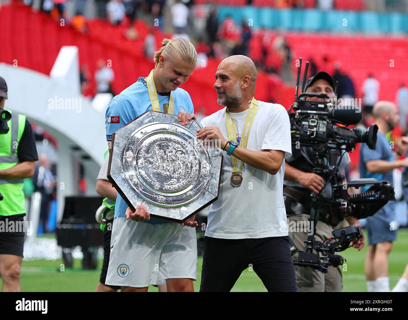 Wembley Stadium, London, UK. 10th Aug, 2024. FA Community Shield Football, Manchester City ...