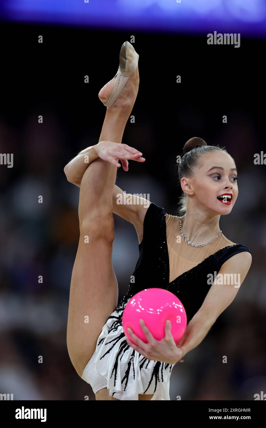 PARIS, FRANCE - AUGUST 09: Taisiia Onofriichuk of Team Ukraine competes ...