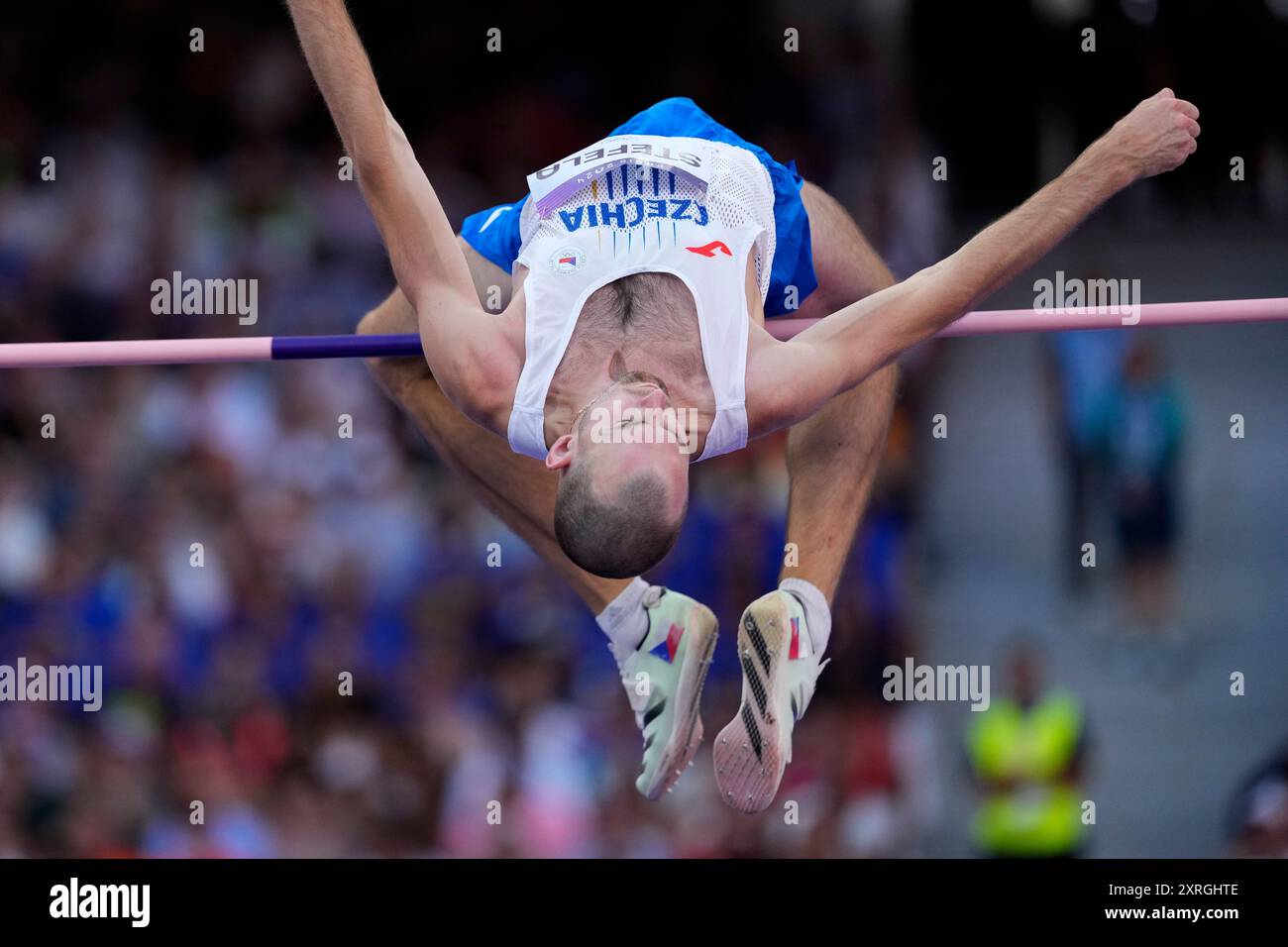 Jan Stefela, of the Czech Republic, competes in the men's high jump ...
