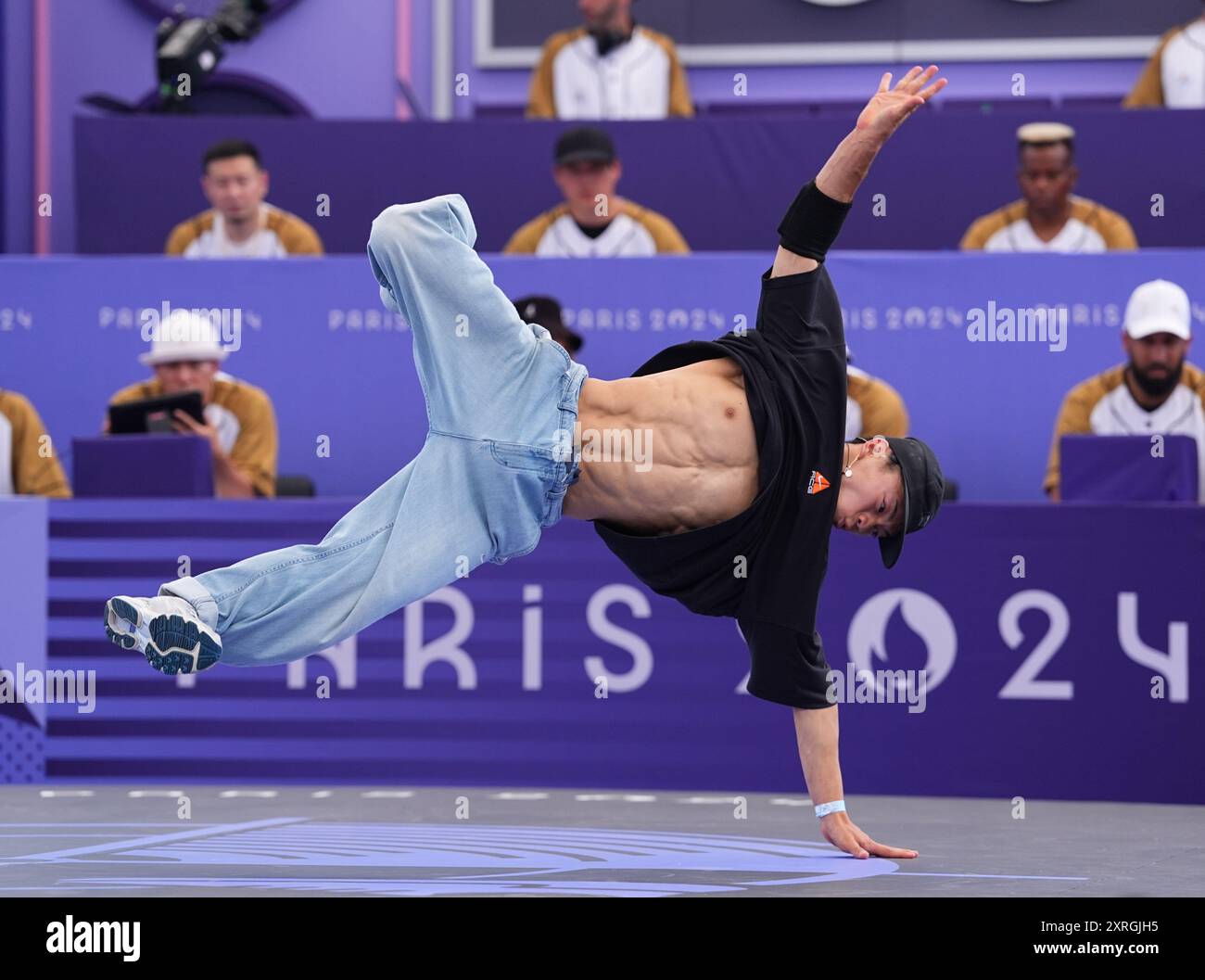 Shigekix (Japan) competes during the B-Boys Round Robin Group A fight ...