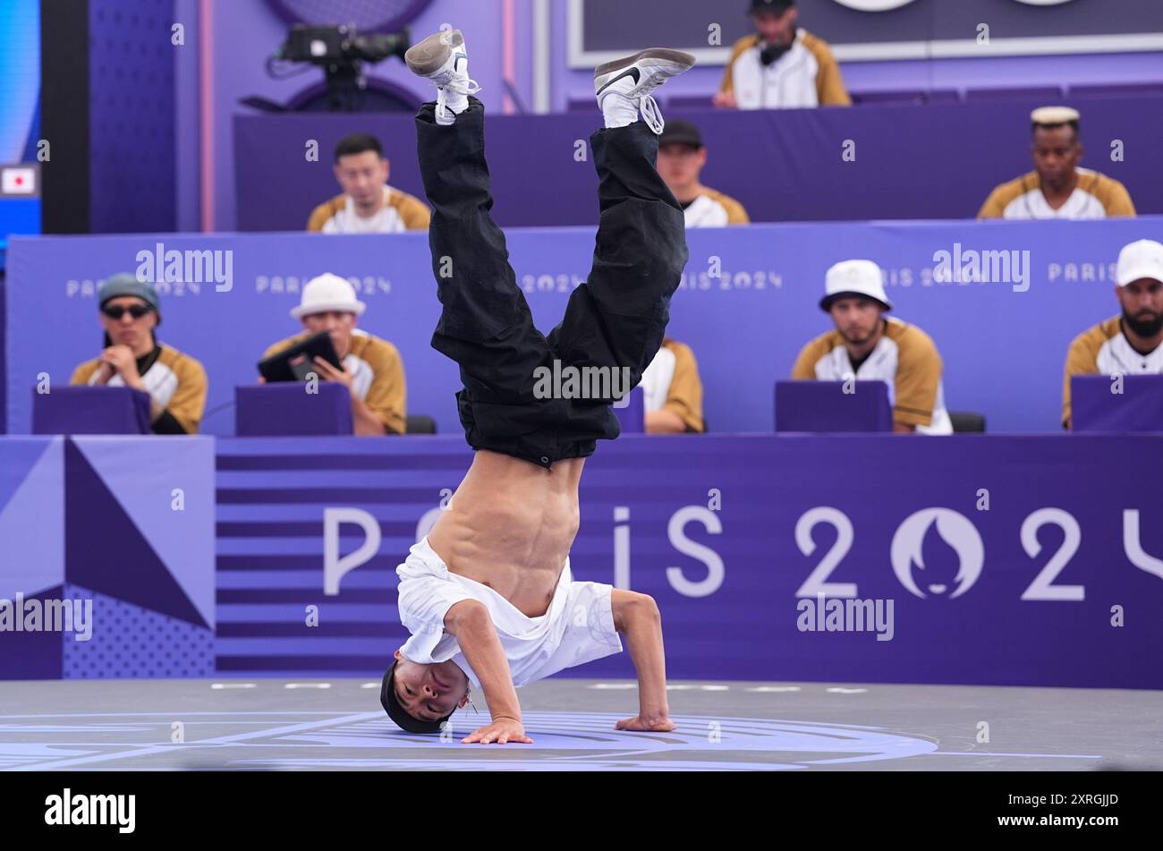 Quake (Chinese Taipei) competes during the B-Boys Round Robin Group D ...