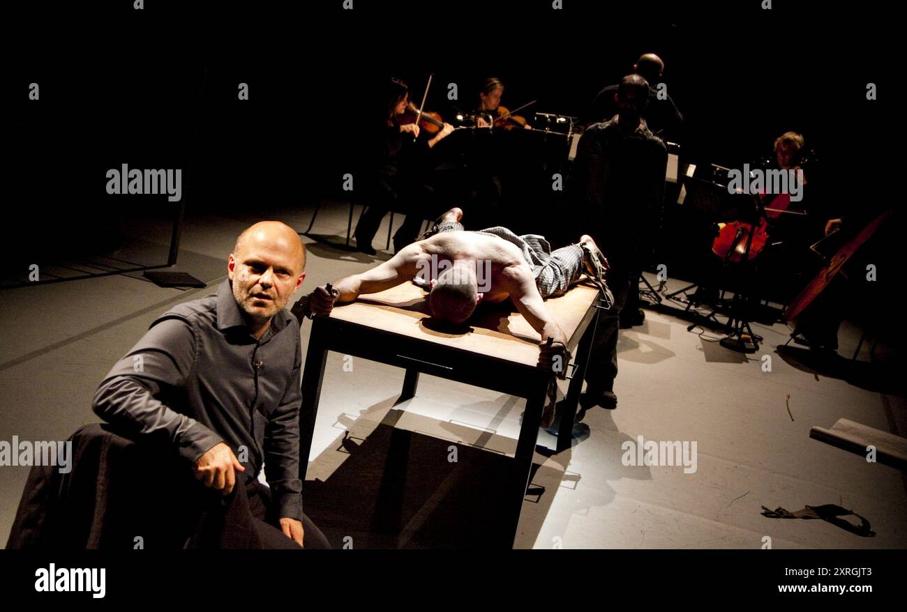 front: Michael Bennett (Visitor) on table: Gerald Tyler (Condemned Man ...