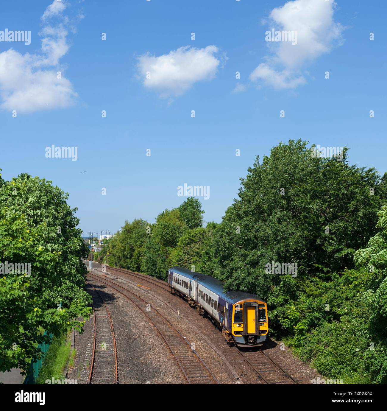 Northern Rail class 158 sprinter train 158791 leaving Morecambe railway ...