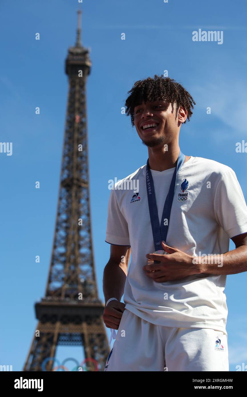 PARIS, FRANCE. 10th Aug, 2024. Men's 58kg Taekwondo bronze medalist ...