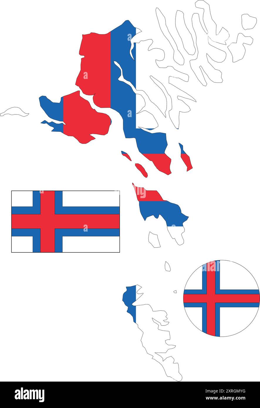 Map And Flag Of Faroe Islands On A White Background Vector