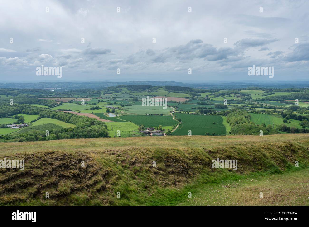British Camp, iron age hill fort, Malvern Hills Stock Photo - Alamy