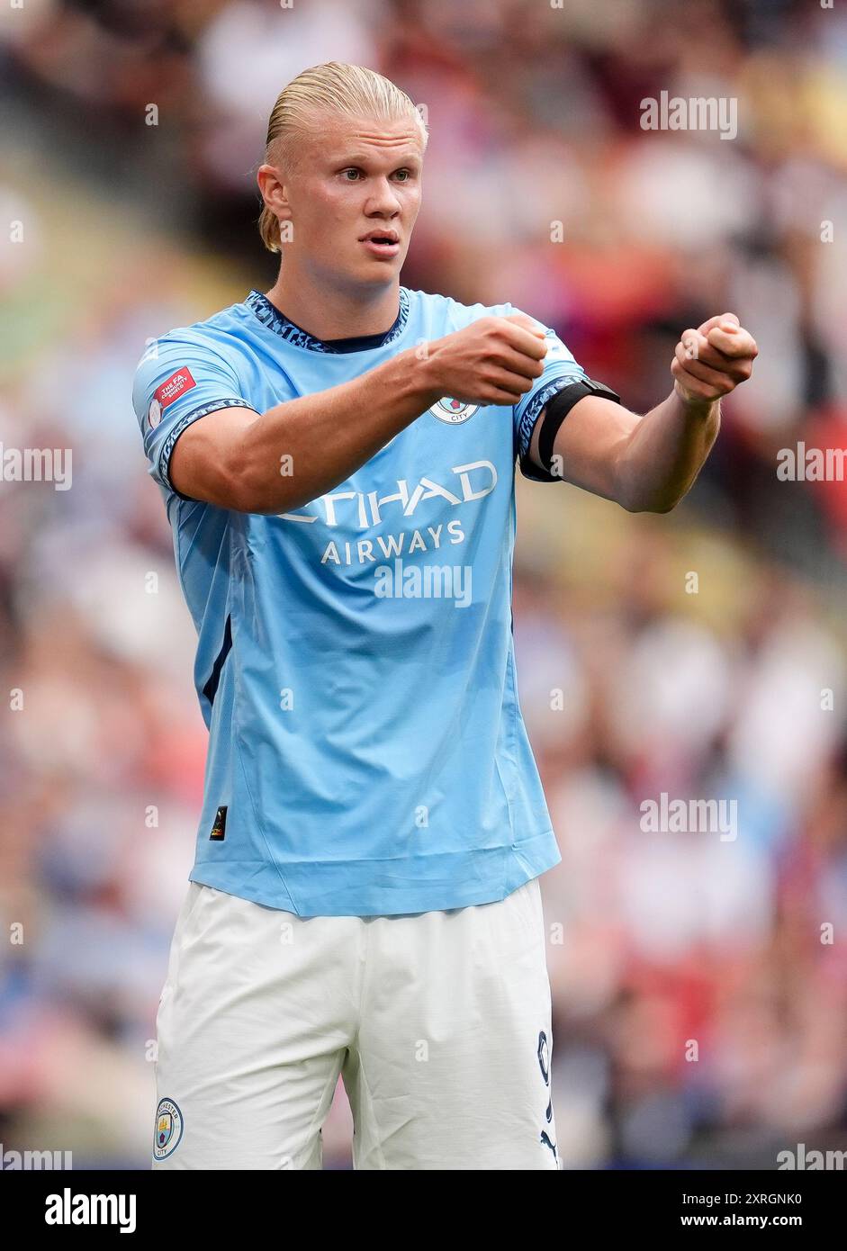 Manchester City's Erling Haaland during the FA Community Shield match ...