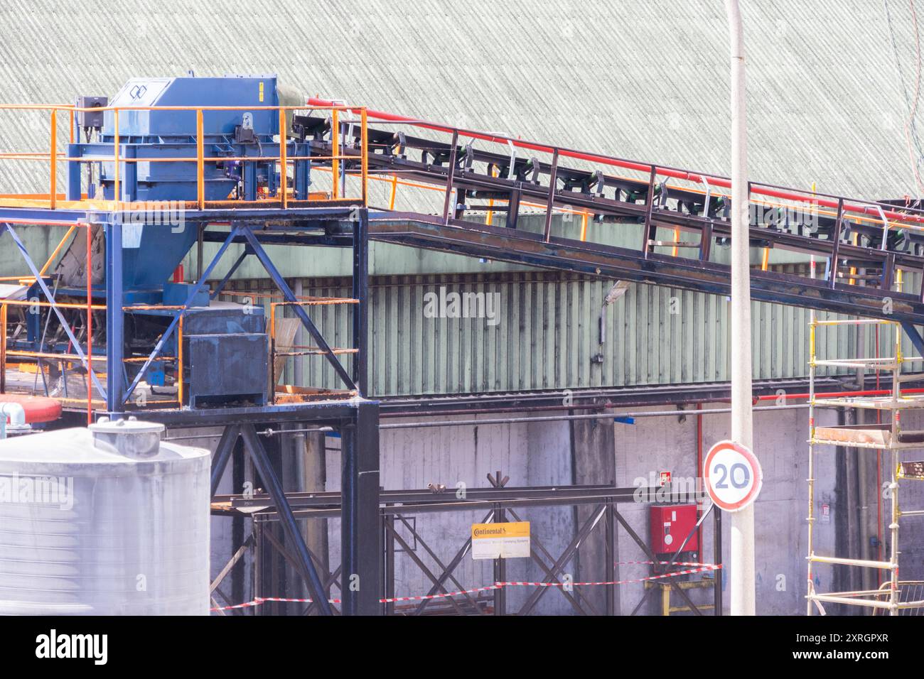 Large industrial sugar cane mill processing plant showing a network of ...