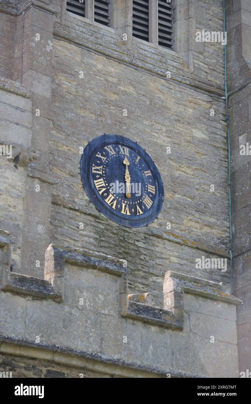 One handed clock on All Saints Church, Ellington, Cambridgeshire Stock ...