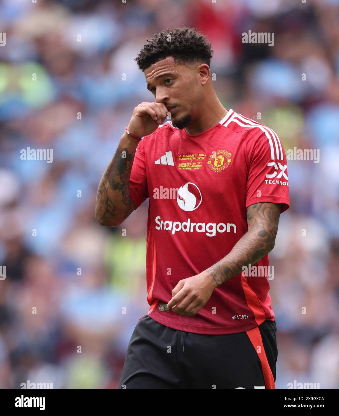 London, UK. 10th Aug, 2024. Jadon Sancho (MU) at the FA Community ...