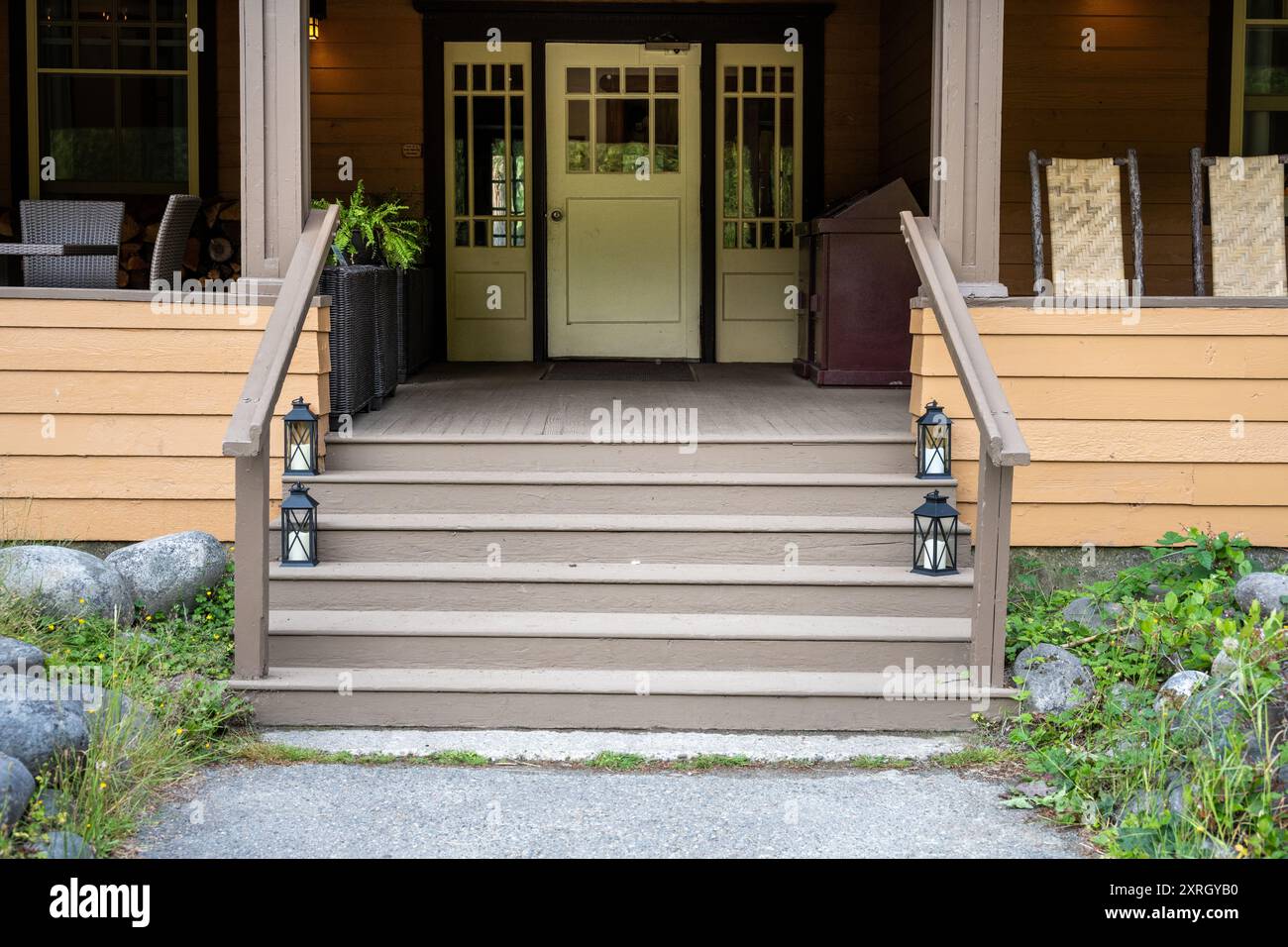 MOUNT RAINIER NATIONAL PARK, WA – AUG 2, 2024: National Park Inn at Longmire, classic national ...