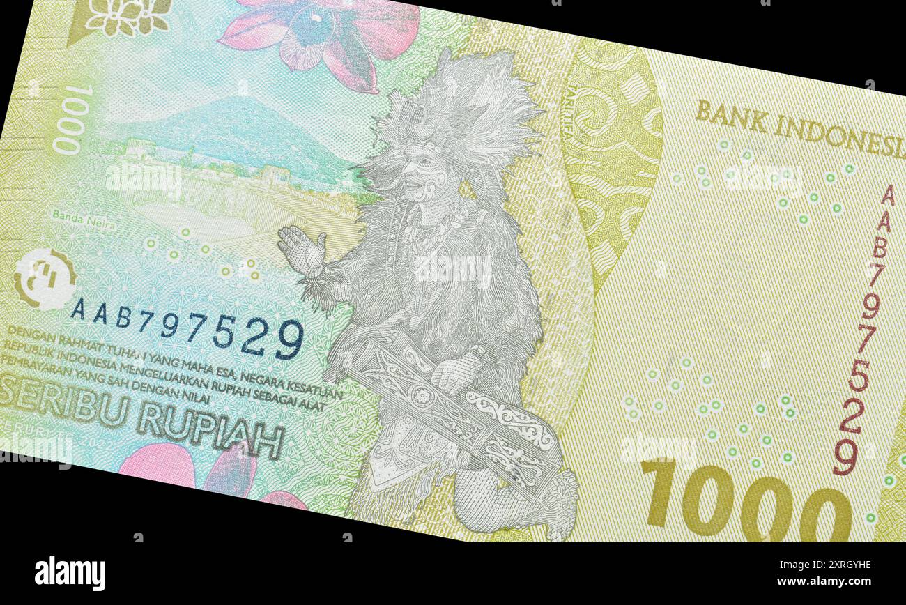 Reverse of 1000 Rupiah banknote printed by Indonesia, that shows Fort ...