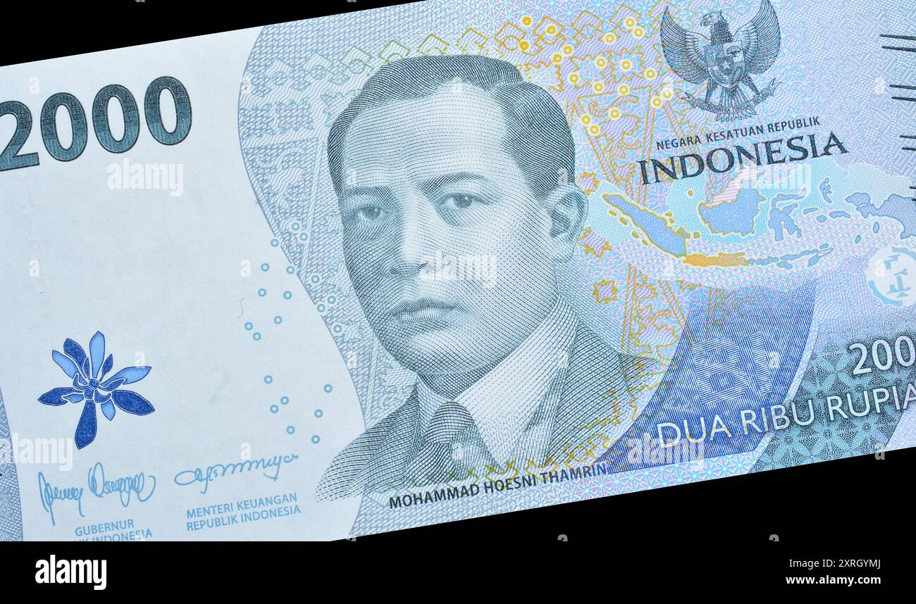 Obverse of 2000 Rupiah printed by Indonesia, that shows portrait of ...