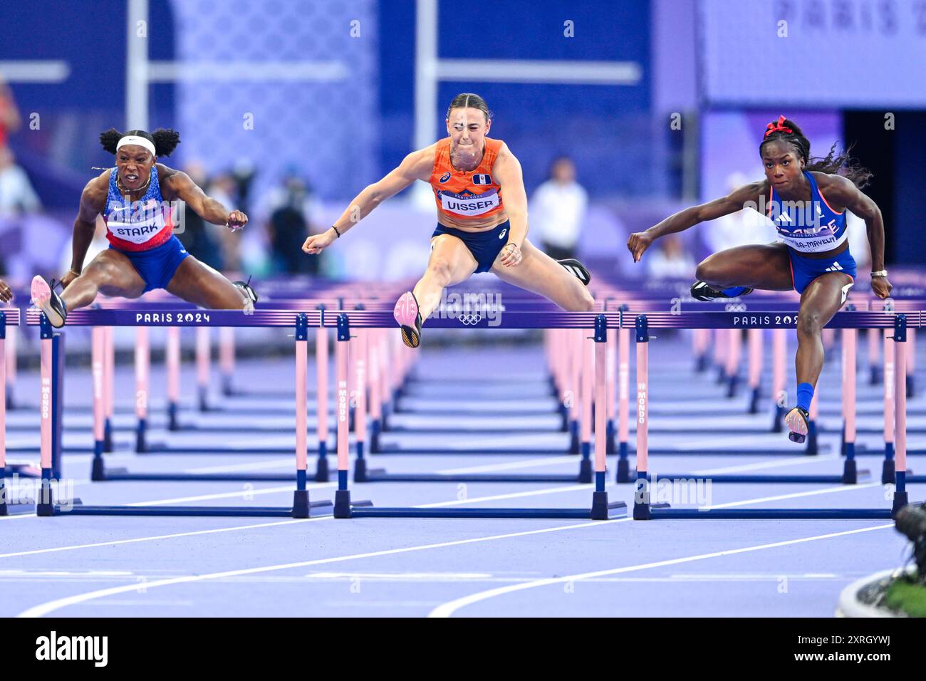 Paris, France. 10th Aug, 2024. PARIS, FRANCE - AUGUST 10: Grace Stark of USA, Nadine Visser of ...