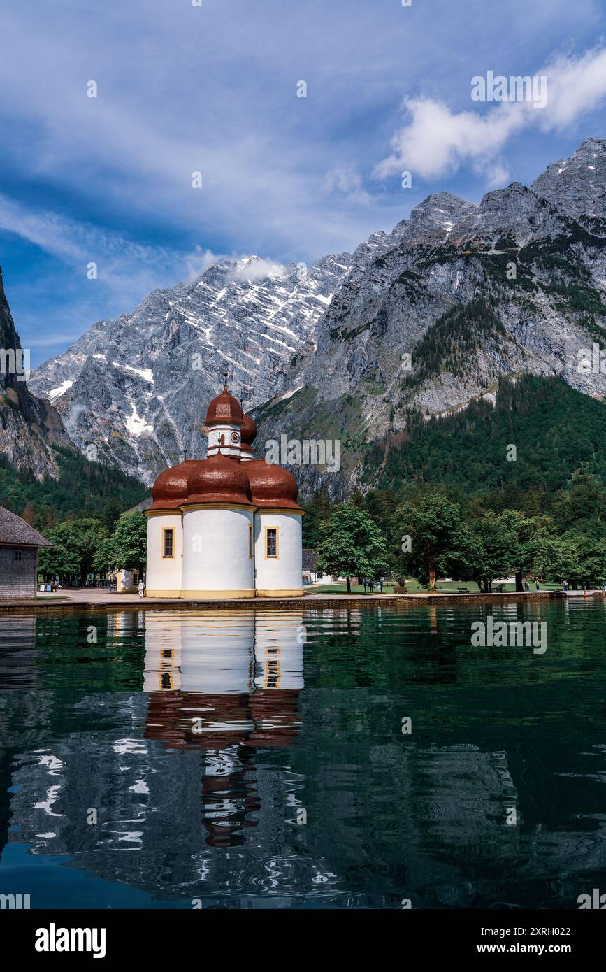 St. Bartholomew's Church at Königssee in Bavaria, Germany Stock Photo ...