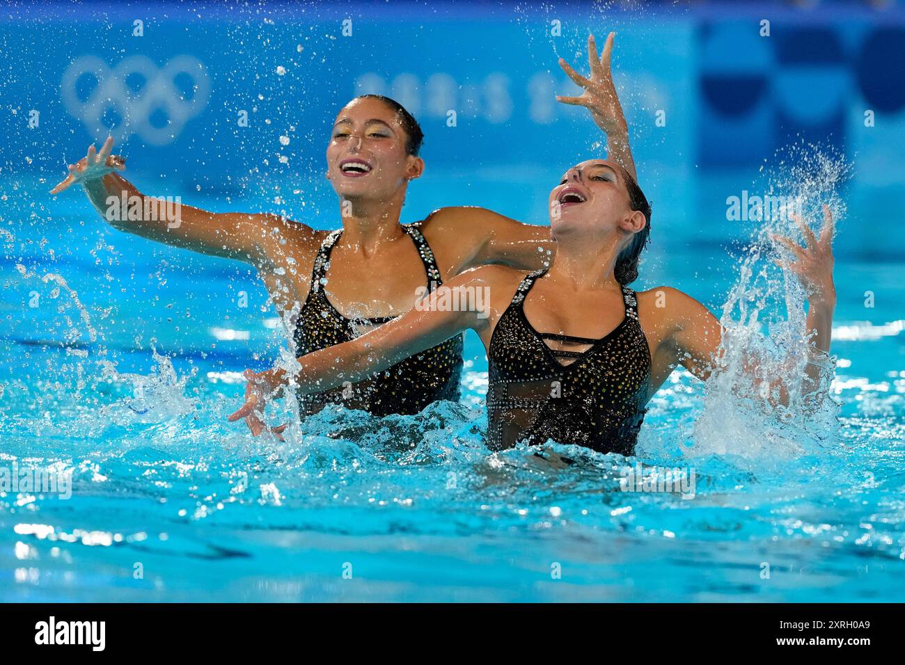 Egypt's Nadine Barsoum and Hanna Hiekal compete in the duet free ...
