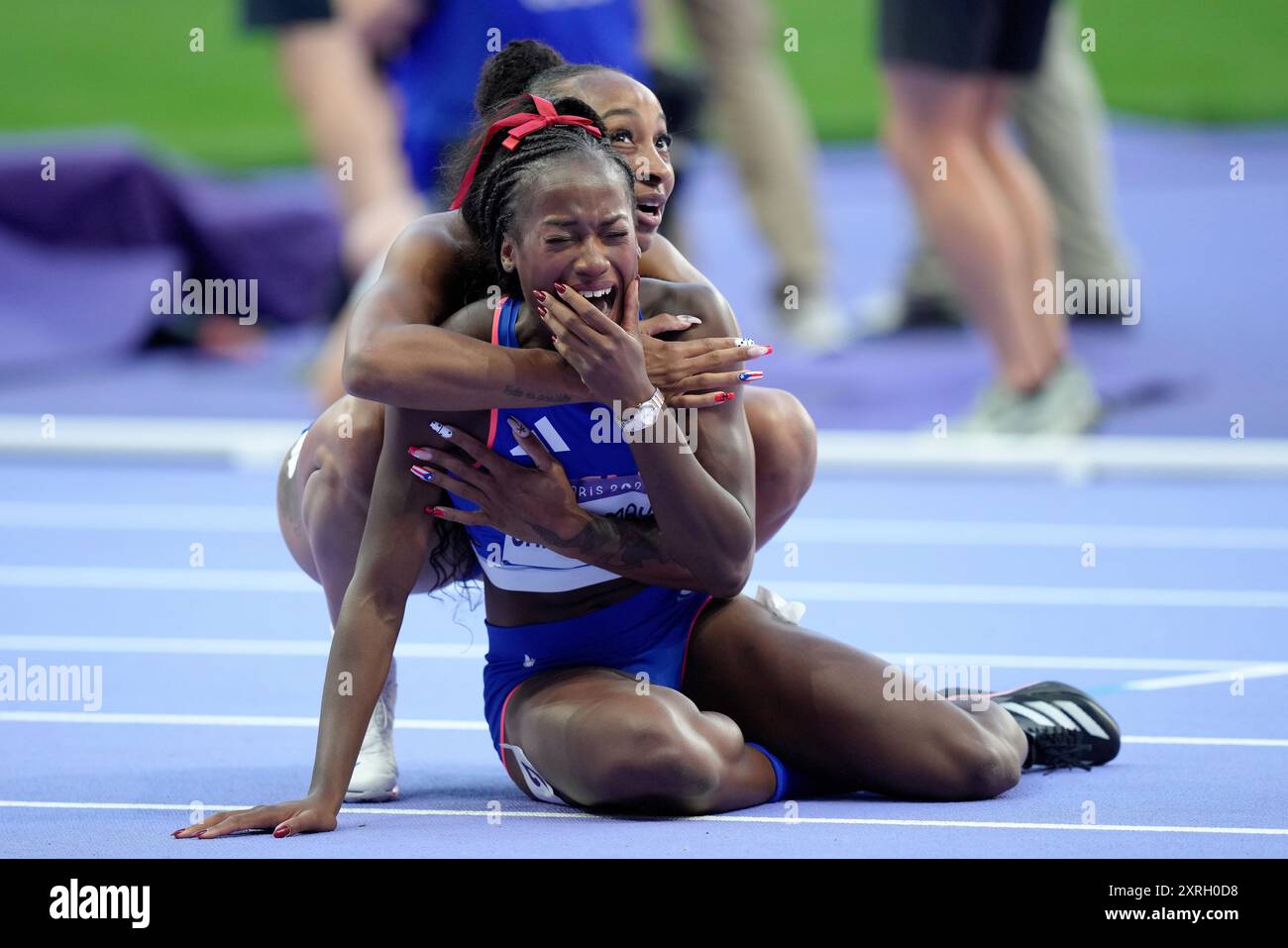 Saint Denis, France. 10th Aug, 2024. France's Cyrena Samba-Mayela, who ...