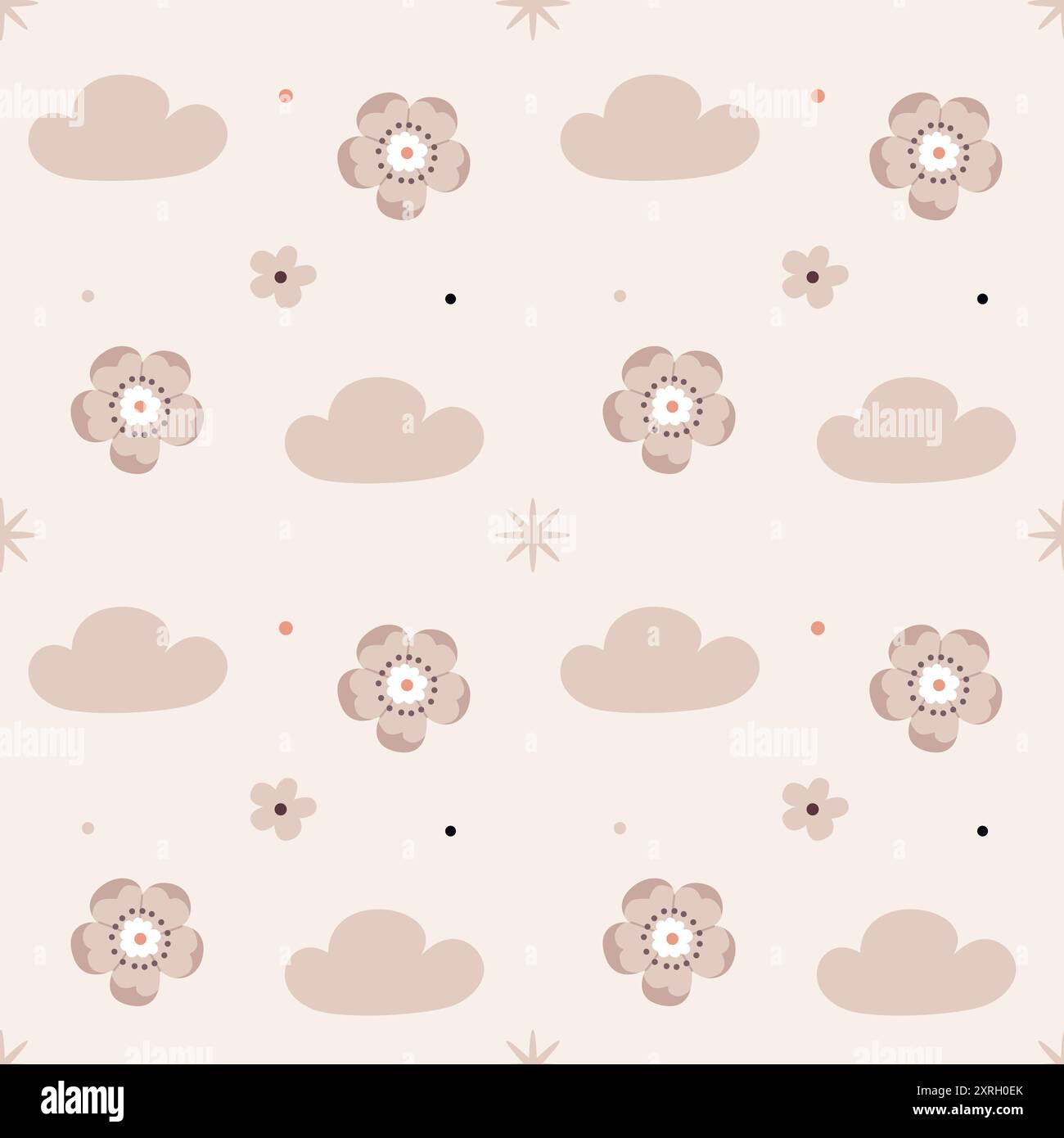 Cute pattern in Scandinavian, boho, minimalism style in beige neutral ...