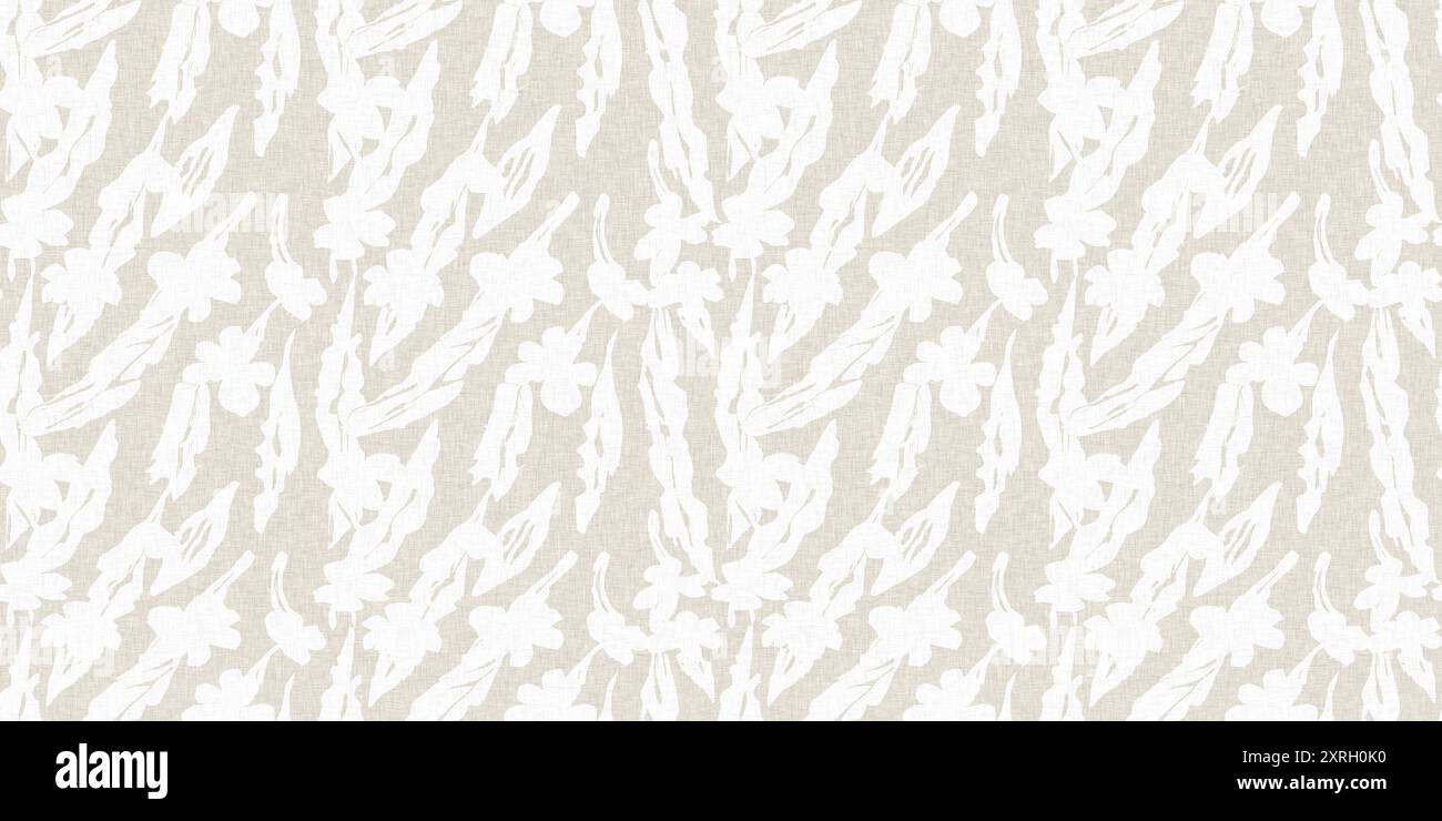 Seamless french gender neutral floral linen printed fabric border ...