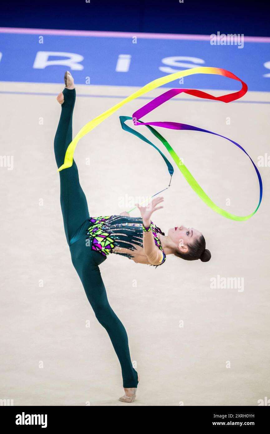 Ukraine's gymnasts competing in the rhytmic gymnastics' group all ...