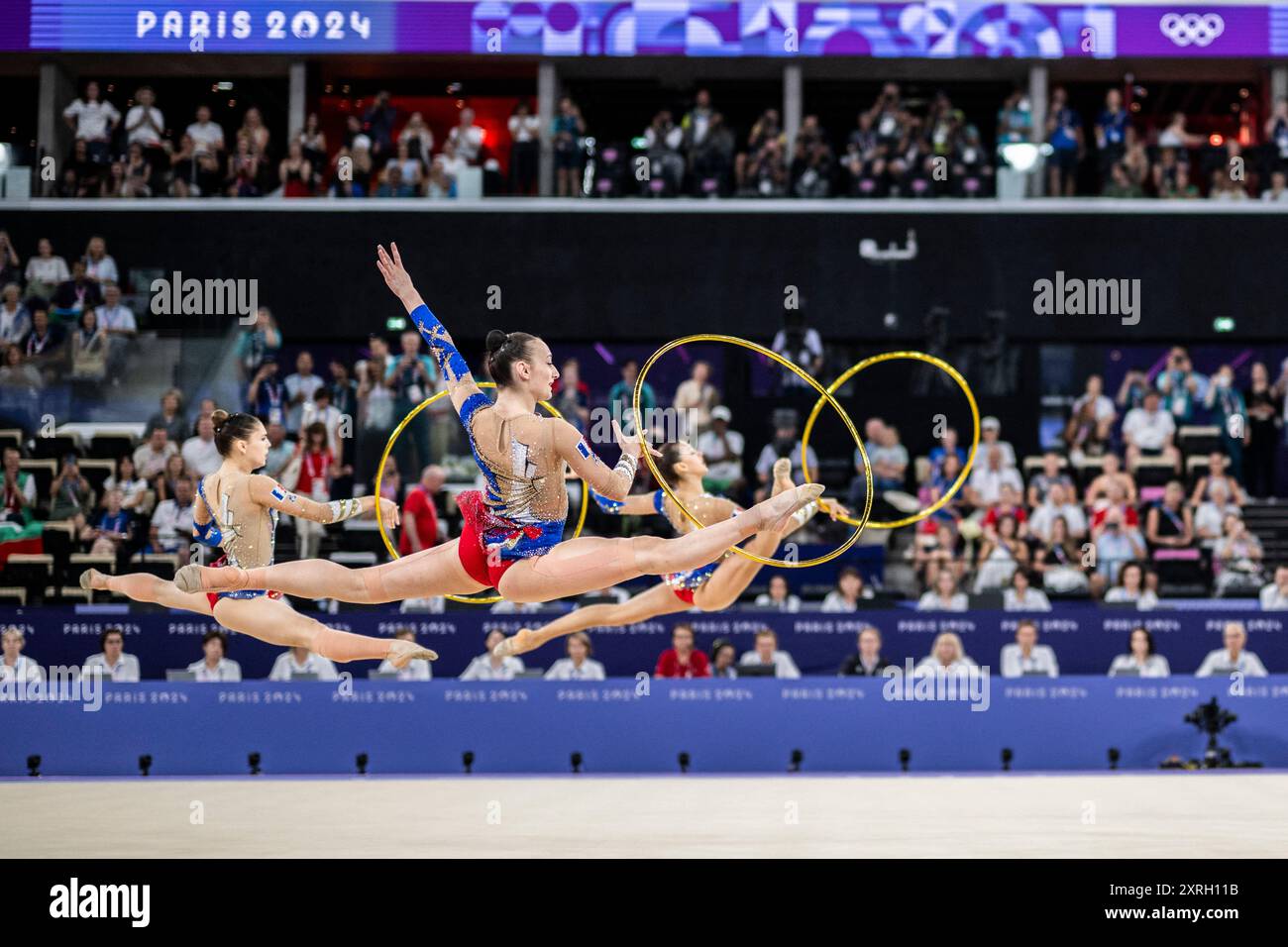 France's gymnasts competing in the rhytmic gymnastics' group all-around ...