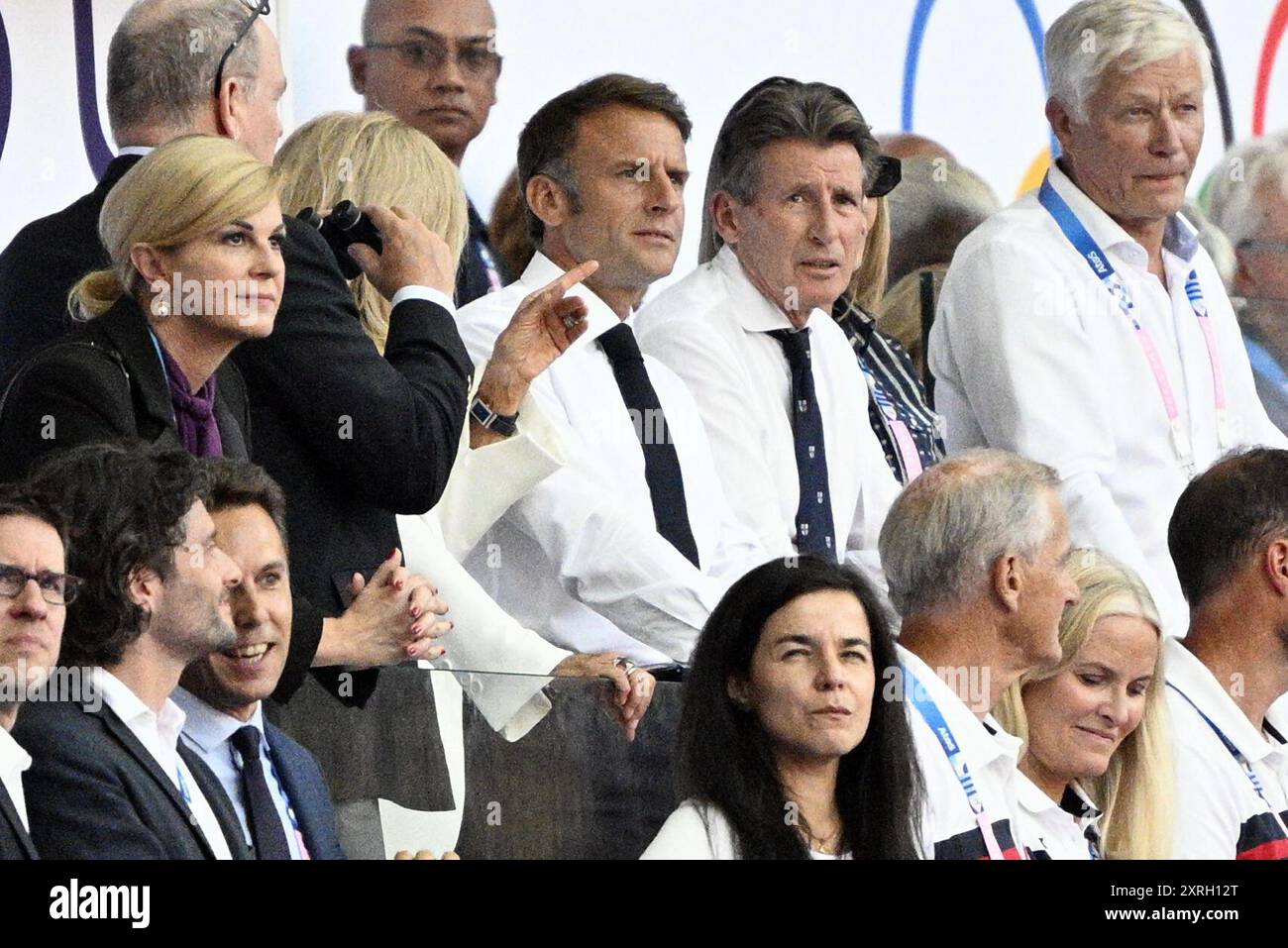 Paris, France. 10th Aug, 2024. French President Emmanuel Macron and ...