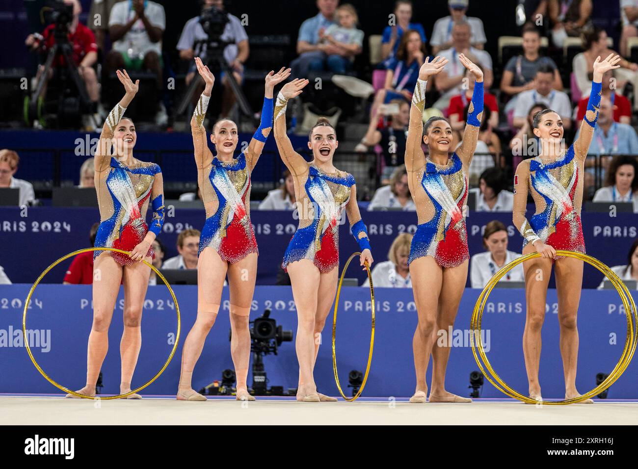 Paris, France. 10th Aug, 2024. France's gymnasts competing in the ...