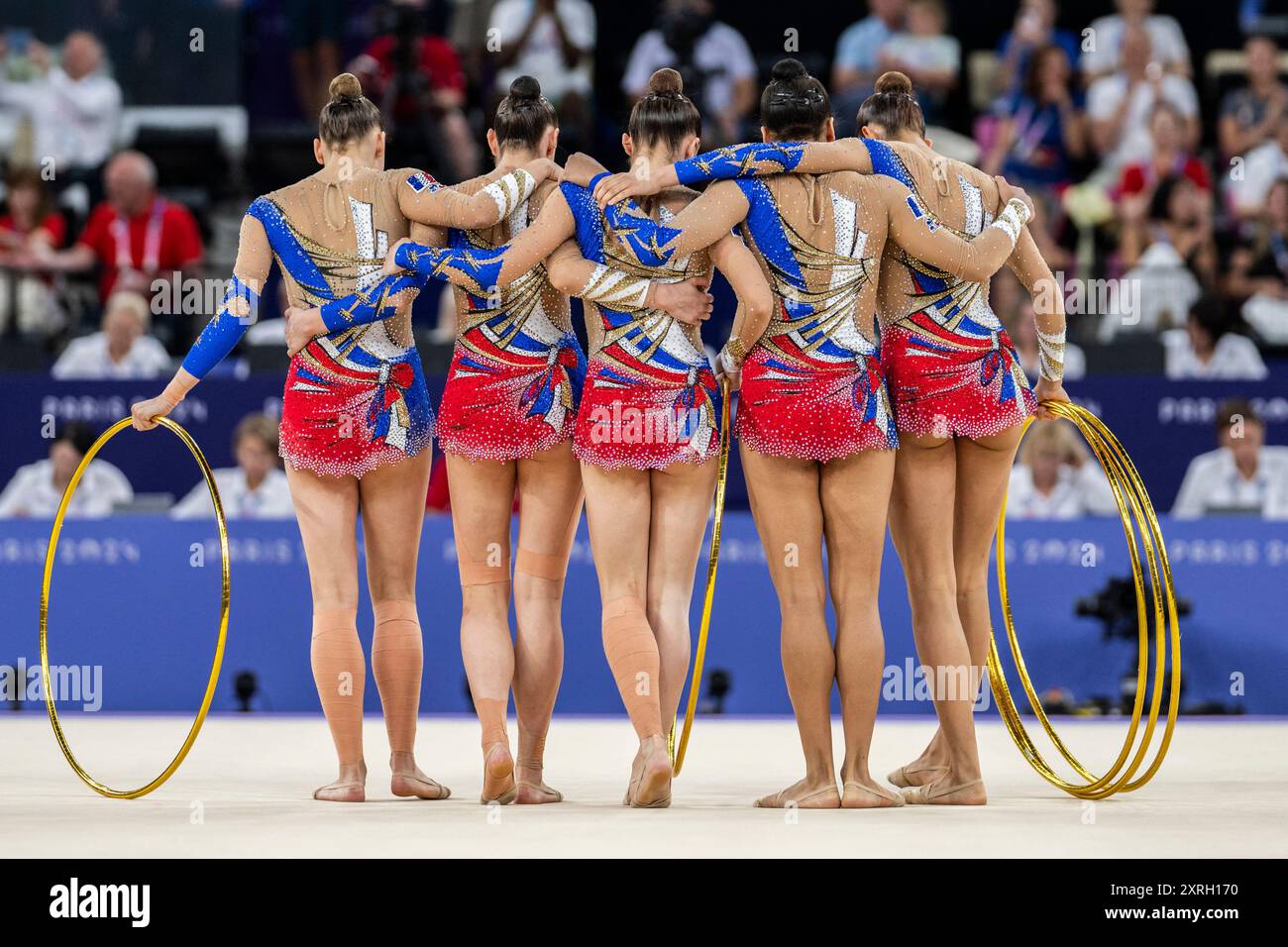 Paris, France. 10th Aug, 2024. France's gymnasts competing in the ...