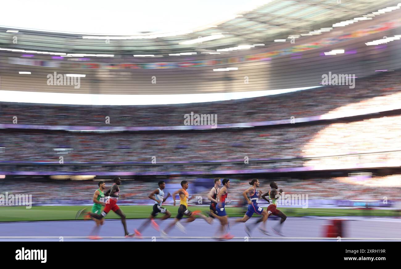 Paris, France. 10th Aug, 2024. Emmanuel Wanyonyi (1st R) of Kenya ...